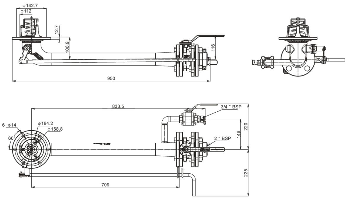 3" - 2"Offshore Tank Bottom Discharge - Grand TEK